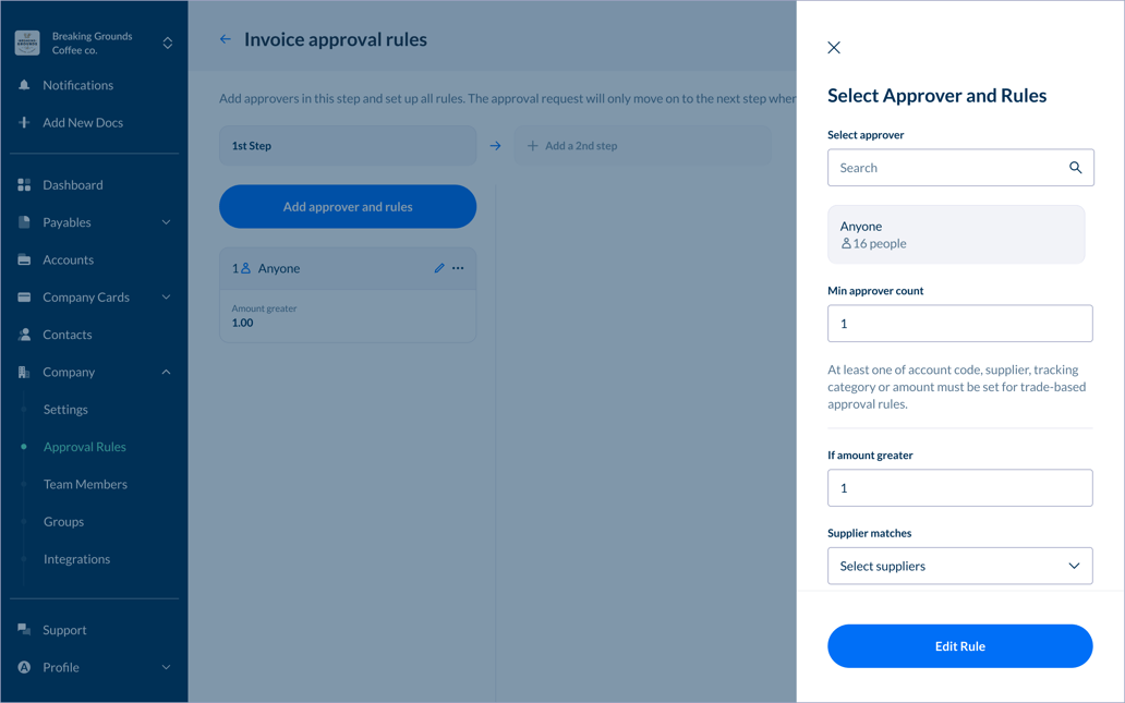 How to set up an Approval Rule